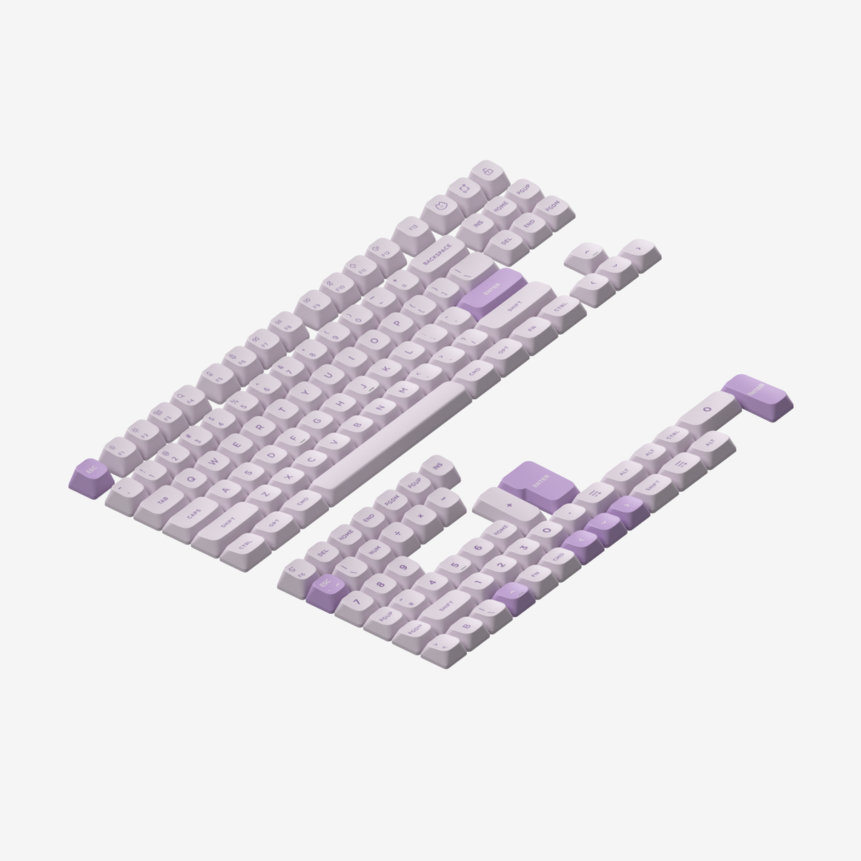 NuPhy Gem mSA Keyboard Keycaps - Airy Lilac